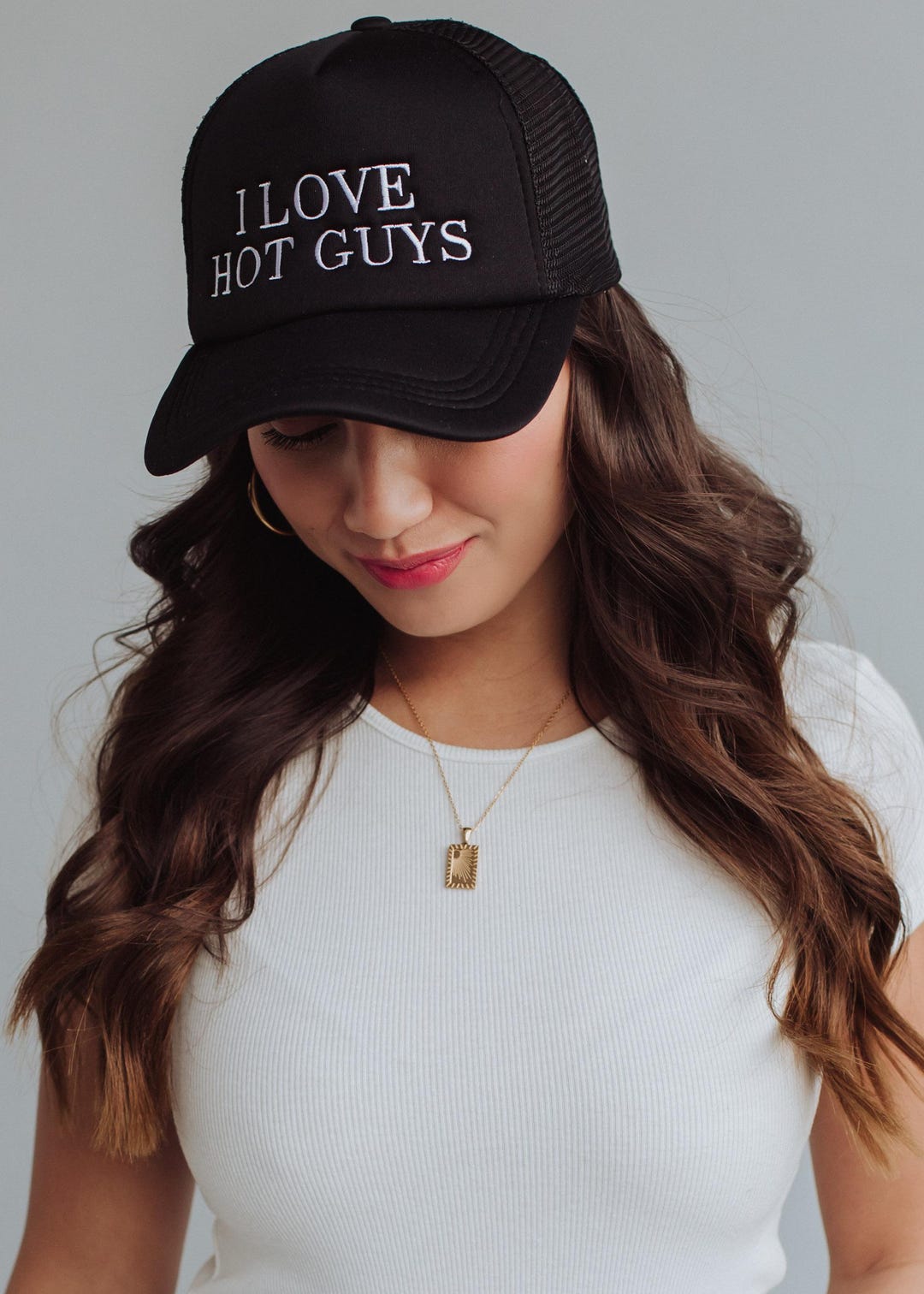 I Love Hot Guys Trucker Hat Women's Trucker Hat Black Trucker Hat Funny ...