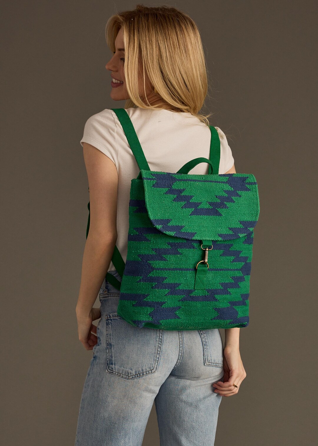 Green & Navy Western Backpack | Western Inspired - Etsy