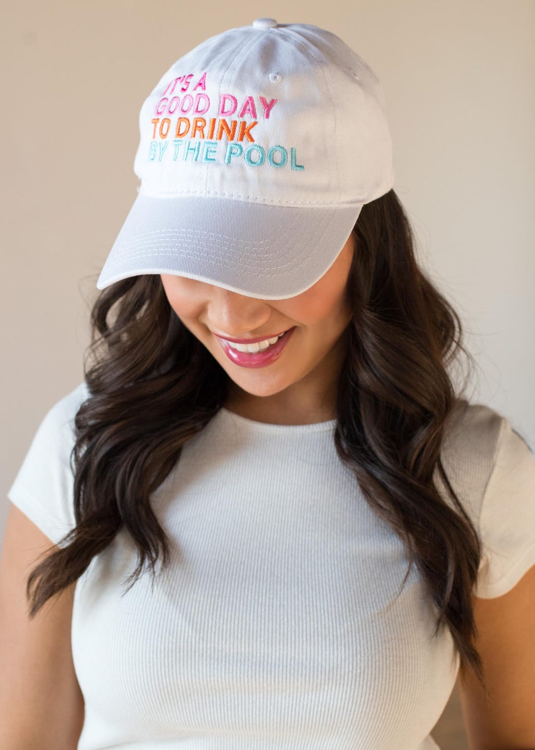 White Drink by the Pool Baseball Hat | Drink by the Pool | Women's ...