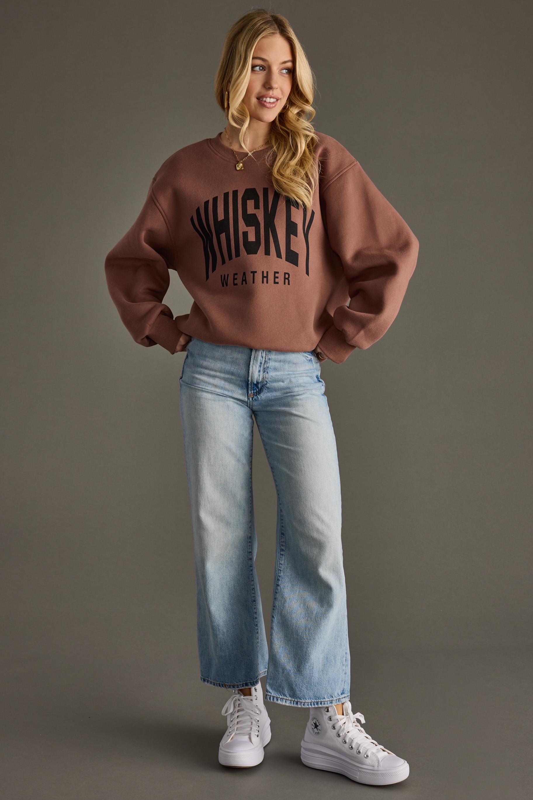 Brown Whiskey Weather Sweatshirt | Women's Oversized Sweatshirt - Etsy