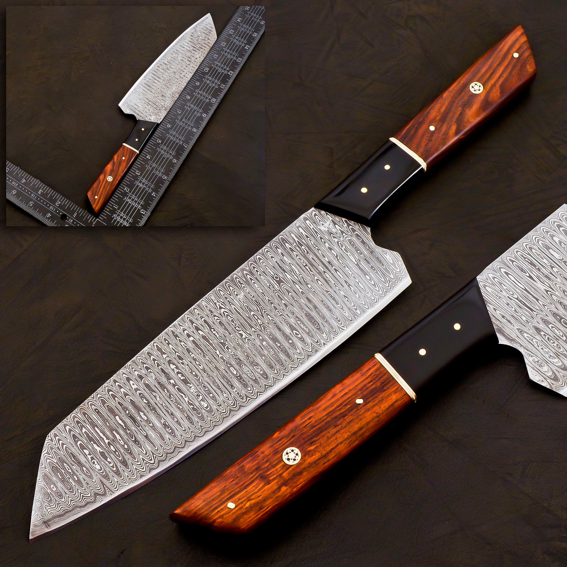 Handmade Damascus Steel Japanese Bunka Chef Knife Customized Hand ...