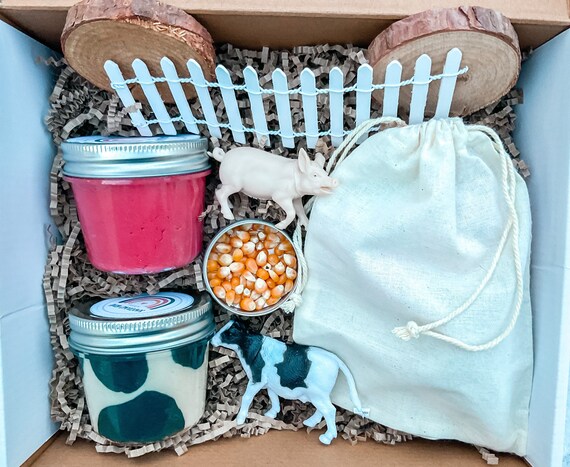 Toys Busy Box Farm Play Dough Kit Farm Sensory Kit Kids gifts Farm ...