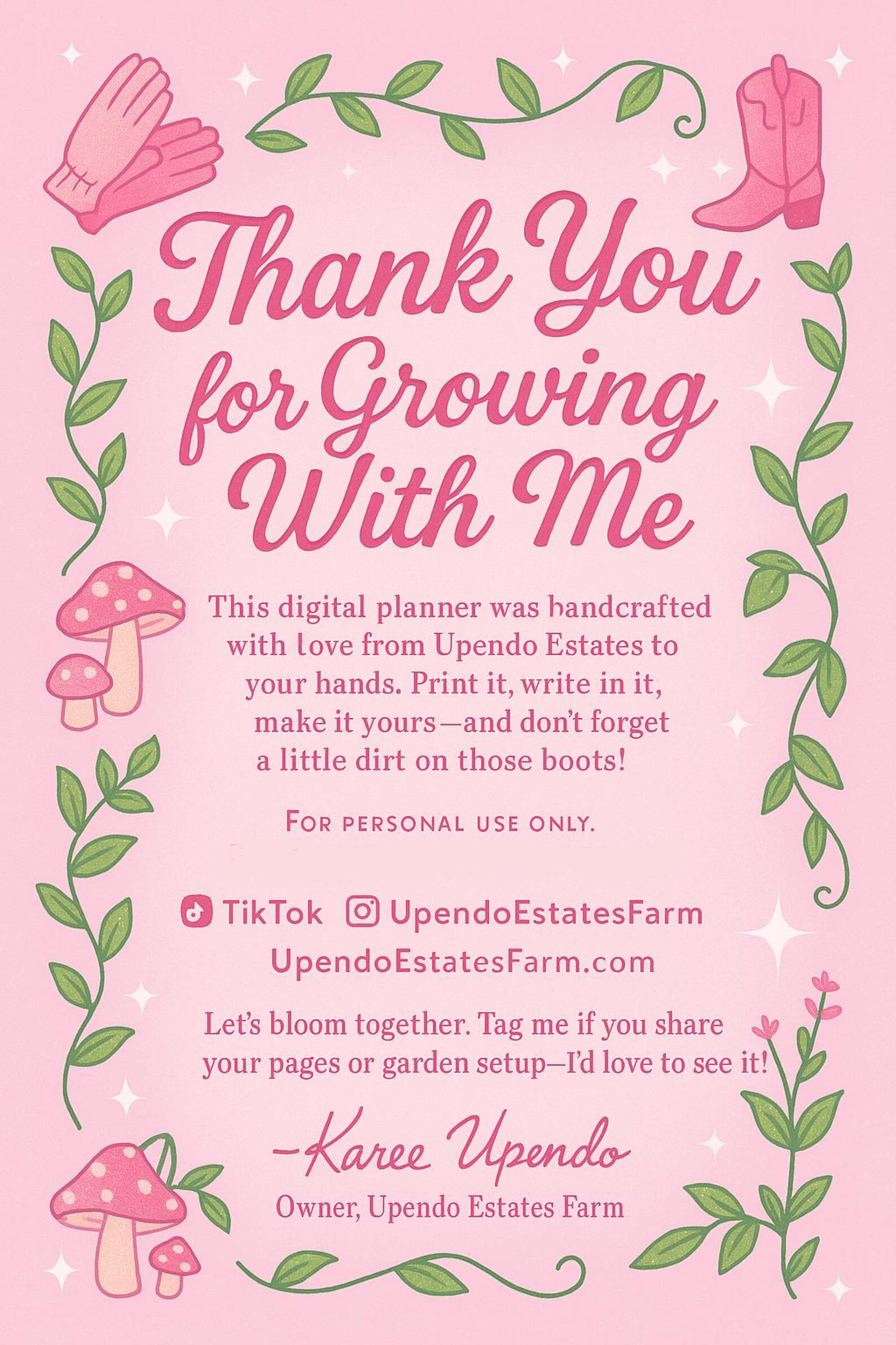 Baddie Farmer Garden Planner | Printable Gardening Journal for Girls ...