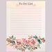 Watercolor Floral Stationery: Printable To-do List (digital Download ...