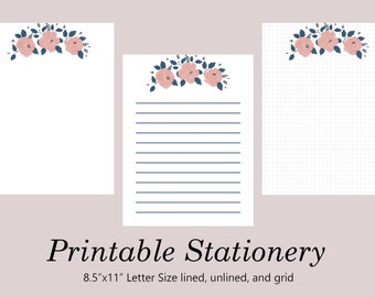 Floral Printable Stationery Instant Download Digital | Etsy