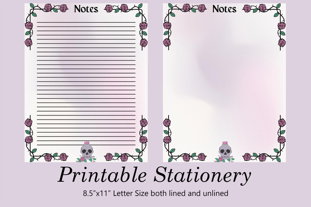 Floral, Printable Stationery, Instant Download, Digital Download, Pink ...