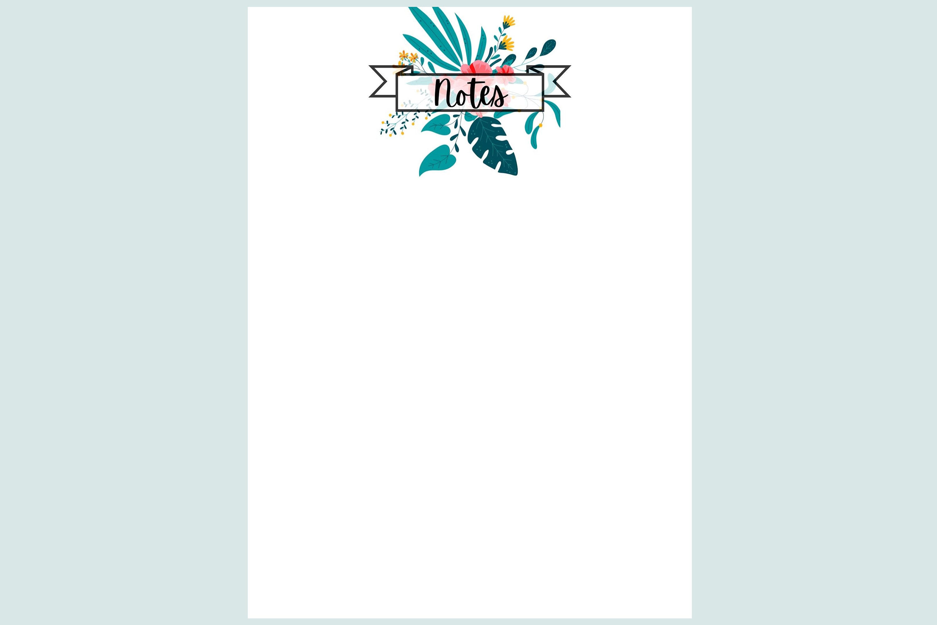 Flower Notes, Printable Stationery, Instant Download, Printable Note ...