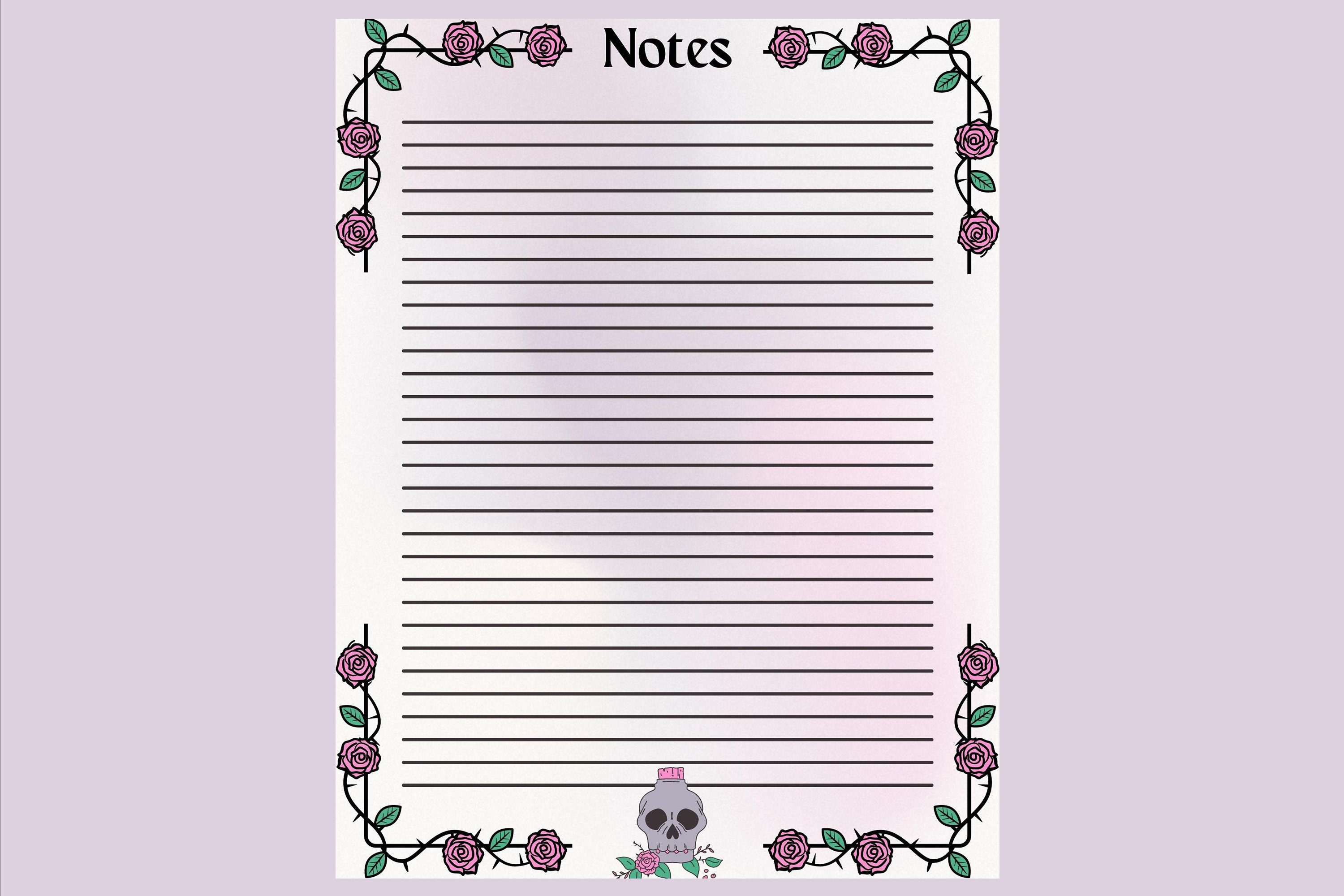 Floral, Printable Stationery, Instant Download, Digital Download, Pink ...
