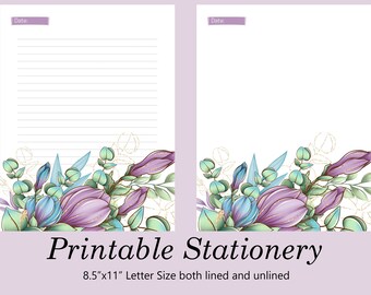 Floral Printable Stationery Instant Download Digital | Etsy