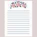 Floral Stationery: Blue Flower Printable Letter Paper (digital Download ...