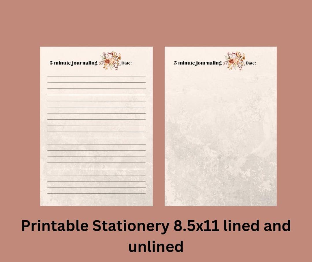 Floral Printable Stationery: Lined & Unlined Journal Paper (digital ...
