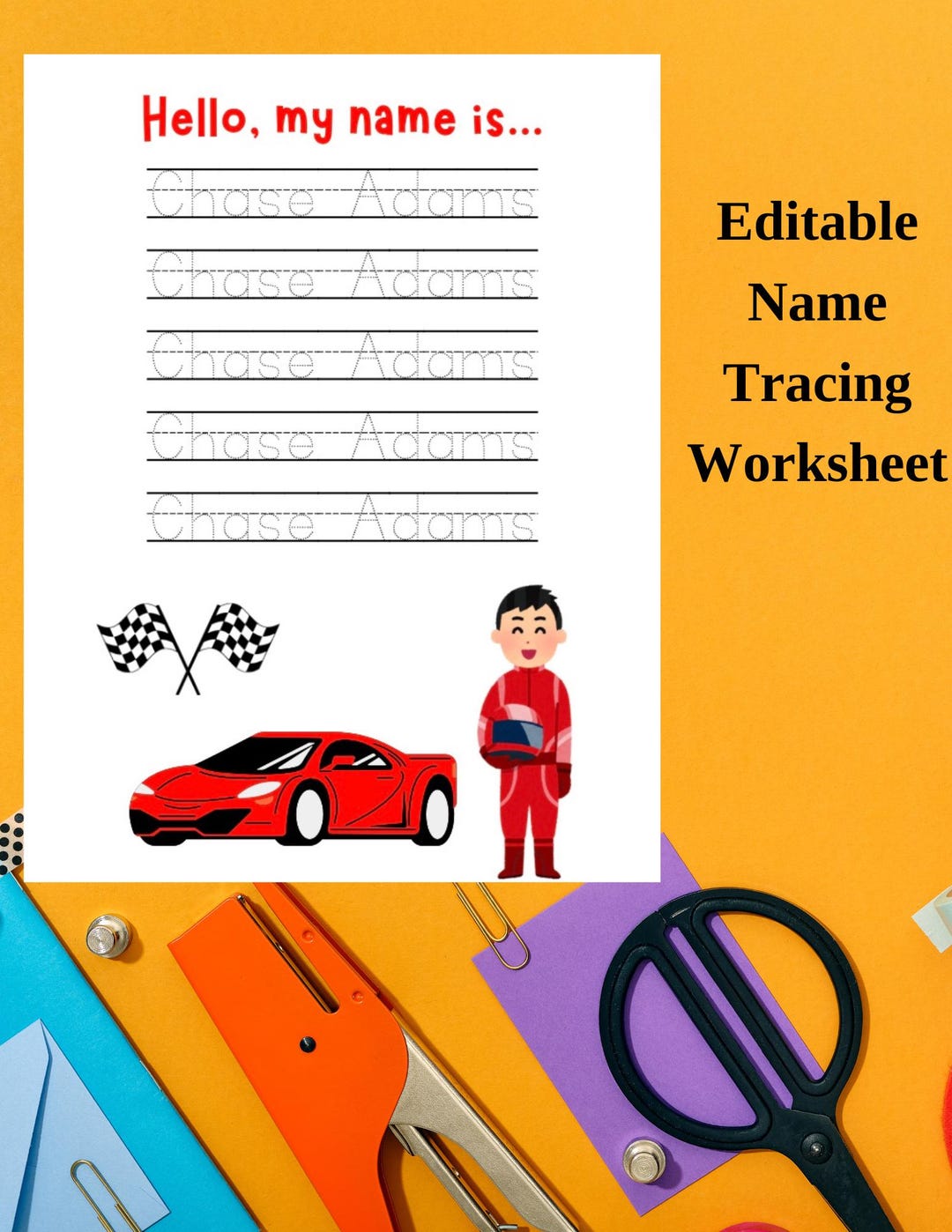 Editable Name Tracing Worksheet Customizable Name Practice Sheet ...