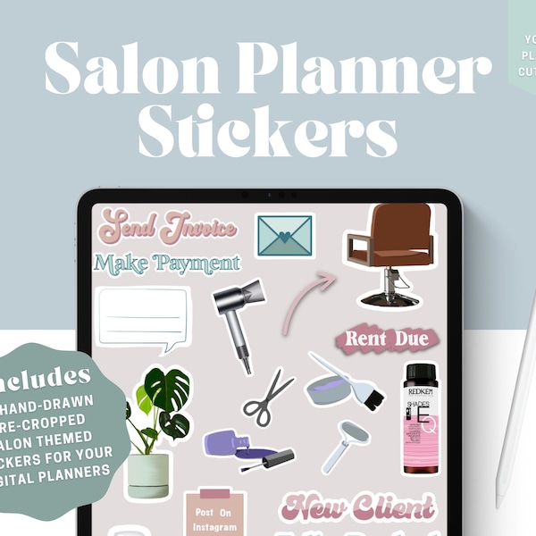 Hair Salon Digital Stickers - Etsy