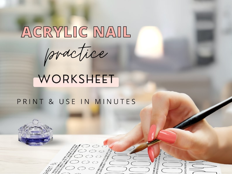 Acrylic Practice Sheet, Nail Liquid & Powder Workbook, Acrylic Mix ...
