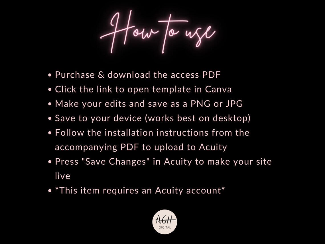 DIY Acuity Site Acuity Scheduling Template Booking Site - Etsy