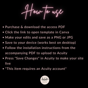 DIY Acuity Site, Acuity Scheduling Template, Booking Site Template, Hair Stylist, Editable ...