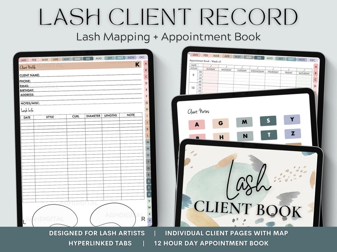 Lash Client Record Book, Digital Client Book, Lash Salon Appointment ...