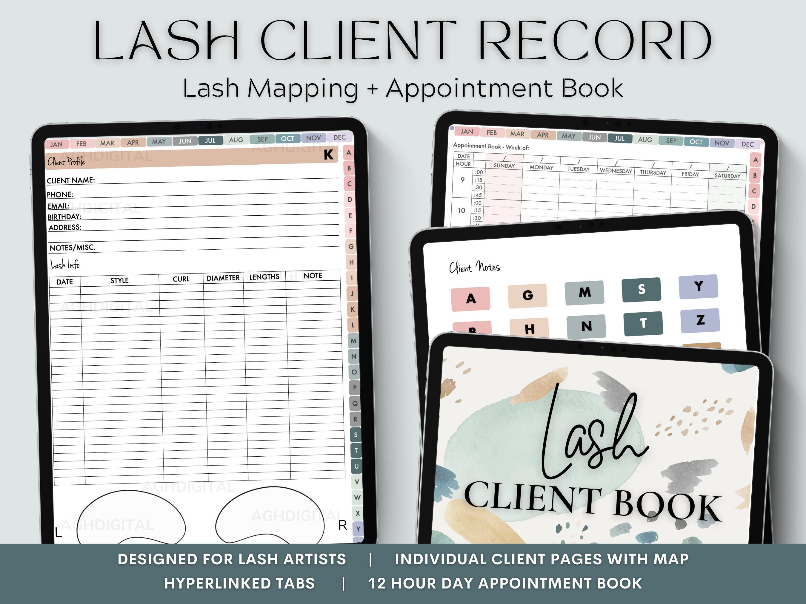 Lash Client Record Book, Digital Client Book, Lash Salon Appointment ...