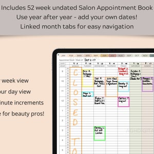 Client Record Book, Digital Client Book, Salon Appointment Book, Client ...