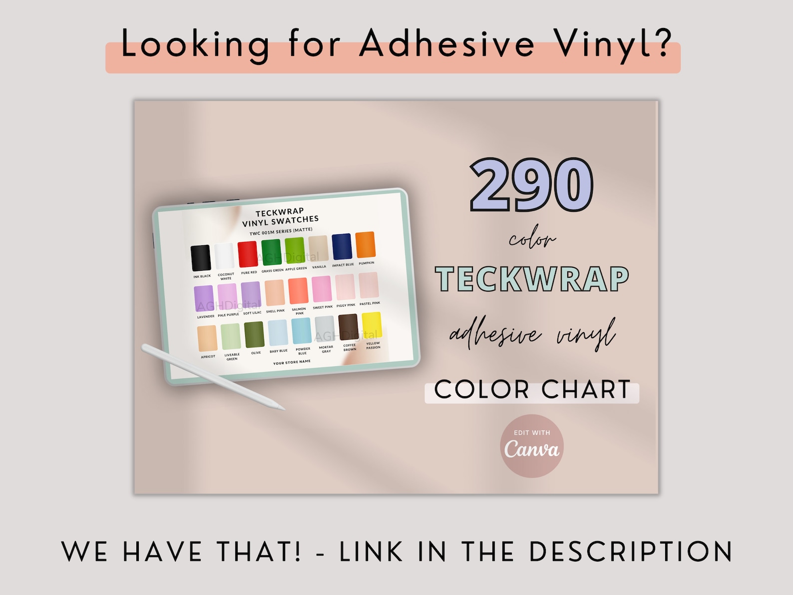 UPDATED Teckwrap HTV Color Chart Heat Transfer Vinyl Color - Etsy