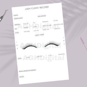 Lash Client Profile, Lash Business Forms, Lash Mapping, Eyelash ...