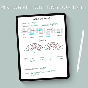 Lash Client Profile, Lash Business Forms, Lash Mapping, Eyelash ...