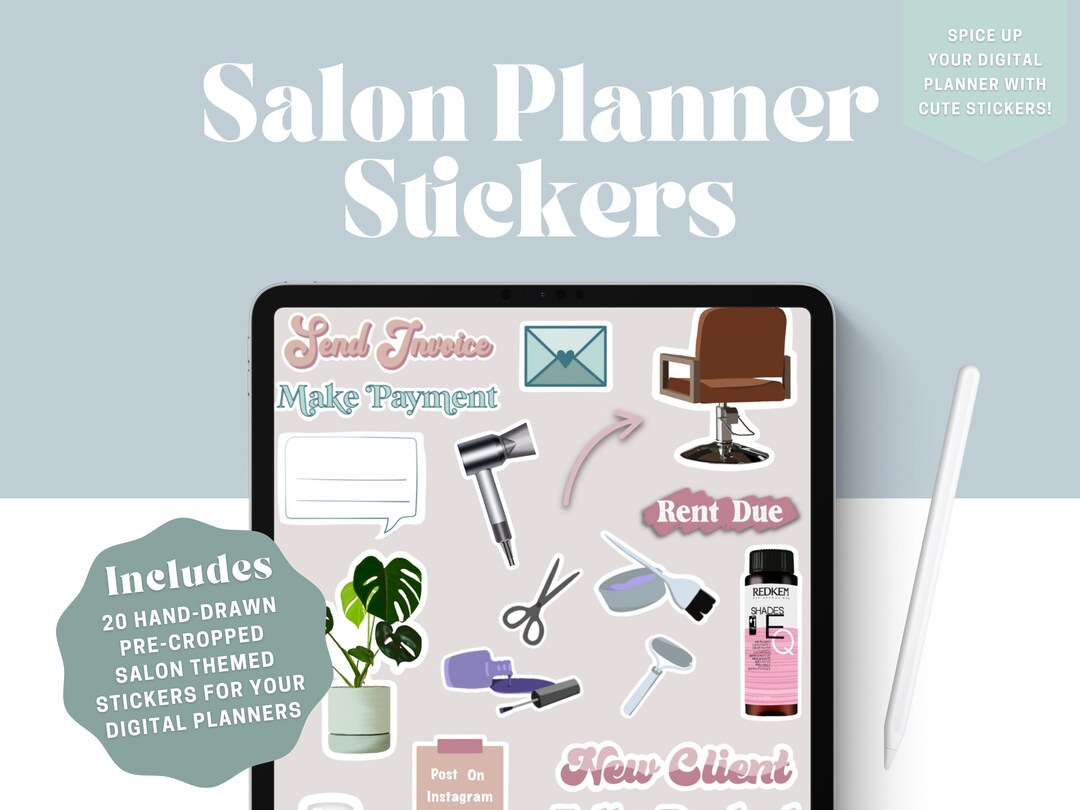 Planner Stickers, Hair Stylist Stickers, Digital Salon Sticker, Hair ...