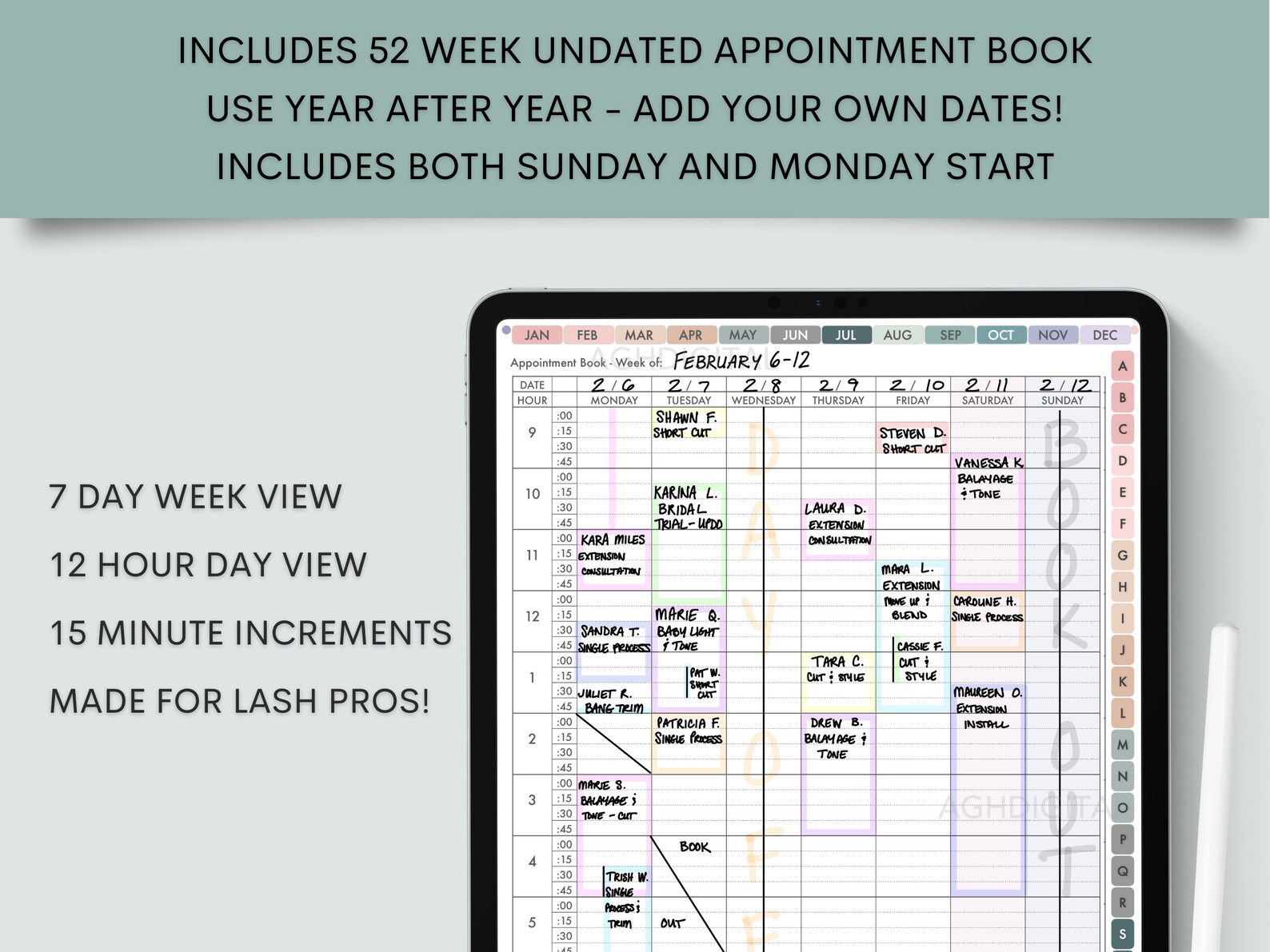 Lash Client Record Book, Digital Client Book, Lash Salon Appointment ...