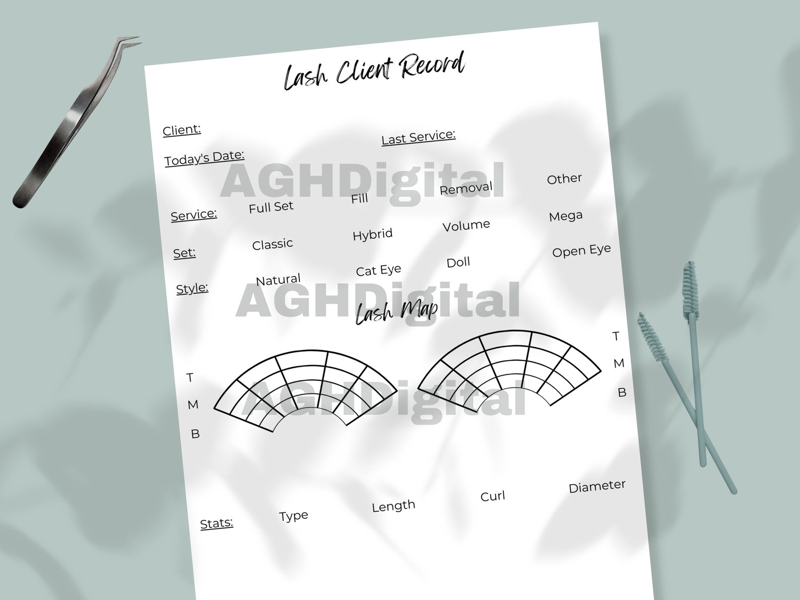 Lash Client Profile, Lash Business Forms, Lash Mapping, Eyelash ...