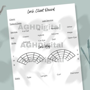 Lash Client Profile, Lash Business Forms, Lash Mapping, Eyelash ...