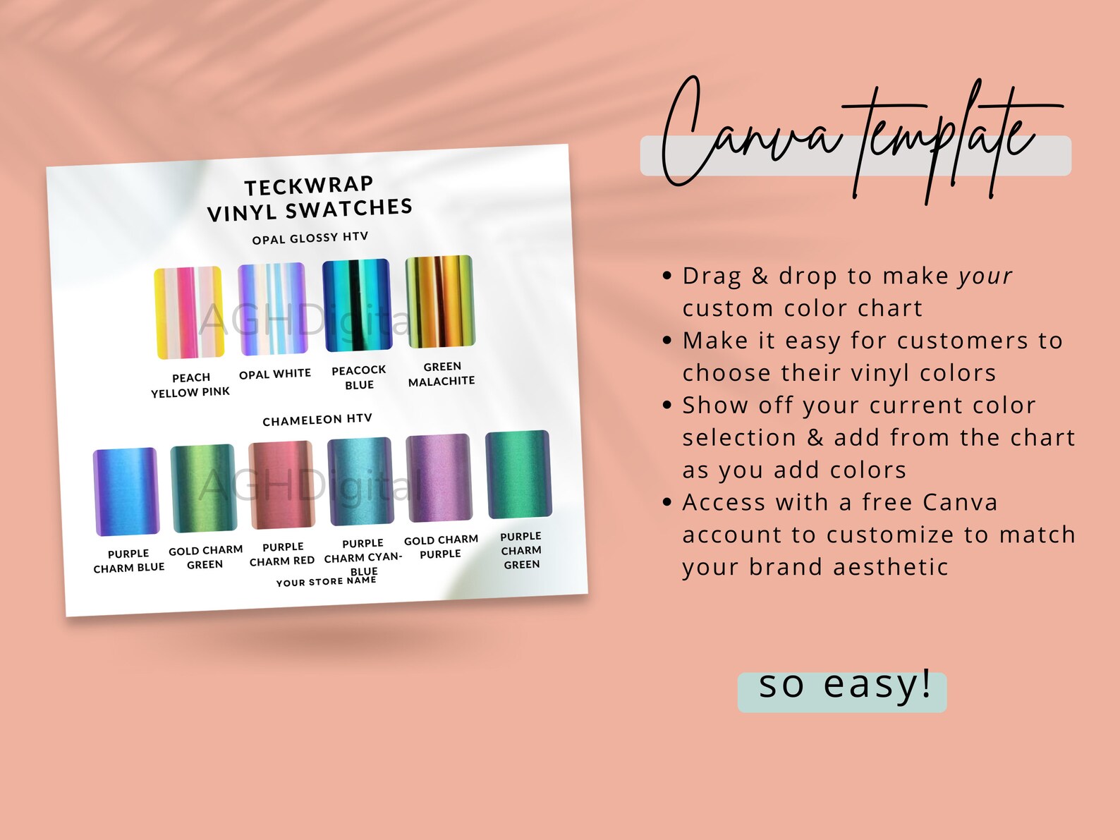 UPDATED Teckwrap HTV Color Chart, Heat Transfer Vinyl Color Chart ...