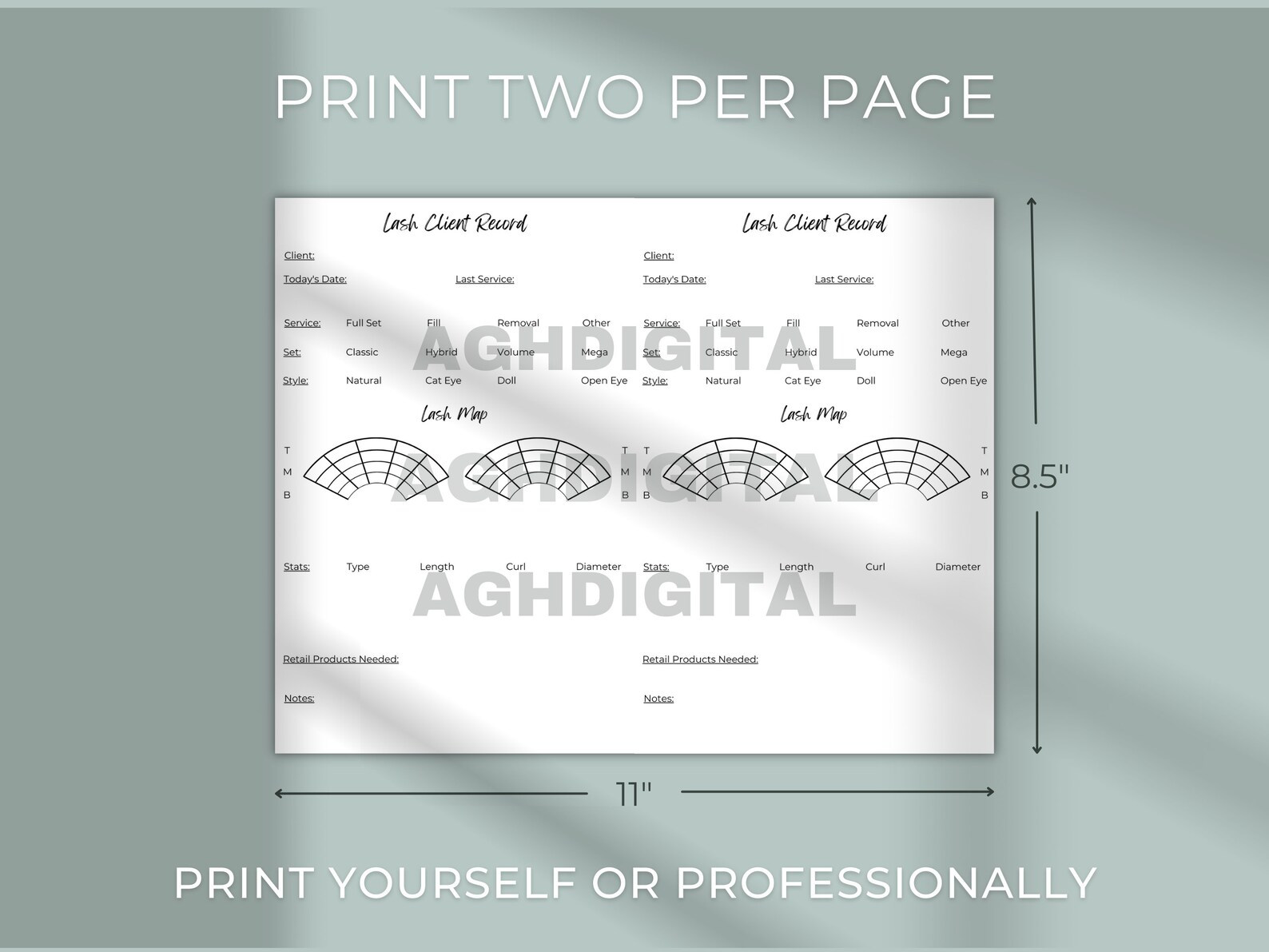 Lash Client Profile, Lash Business Forms, Lash Mapping, Eyelash ...