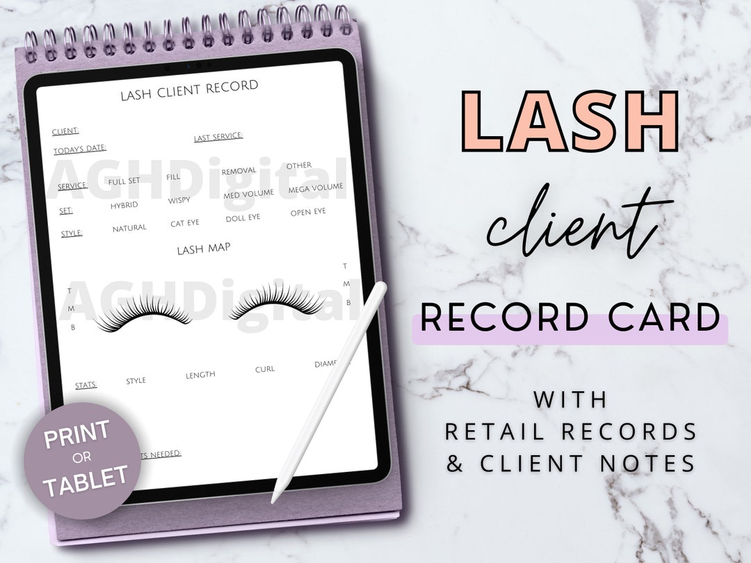 Lash Client Profile, Lash Business Forms, Lash Mapping, Eyelash ...