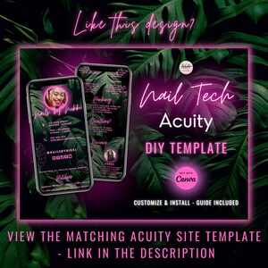 Nail Tech Business Card, Tropical Salon Digital Business Card, Nail ...