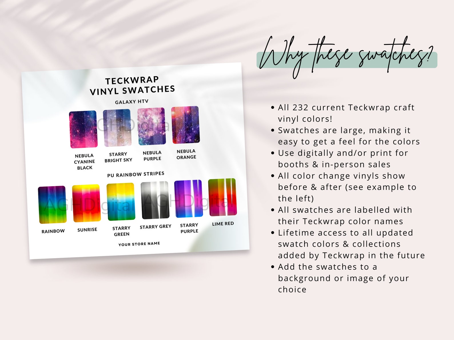 UPDATED Teckwrap HTV Color Chart, Heat Transfer Vinyl Color Chart ...