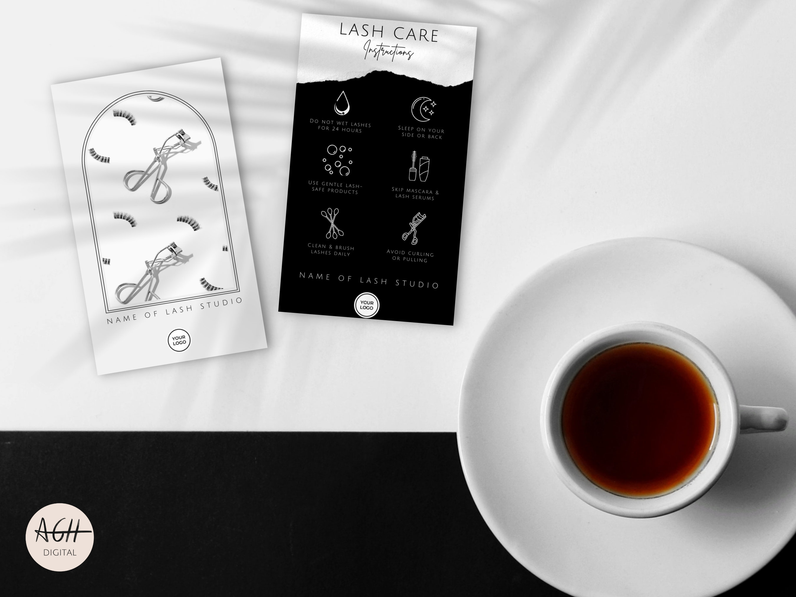 Lash Aftercare Card Template, Editable Lash Instruction Card, Eyelash ...