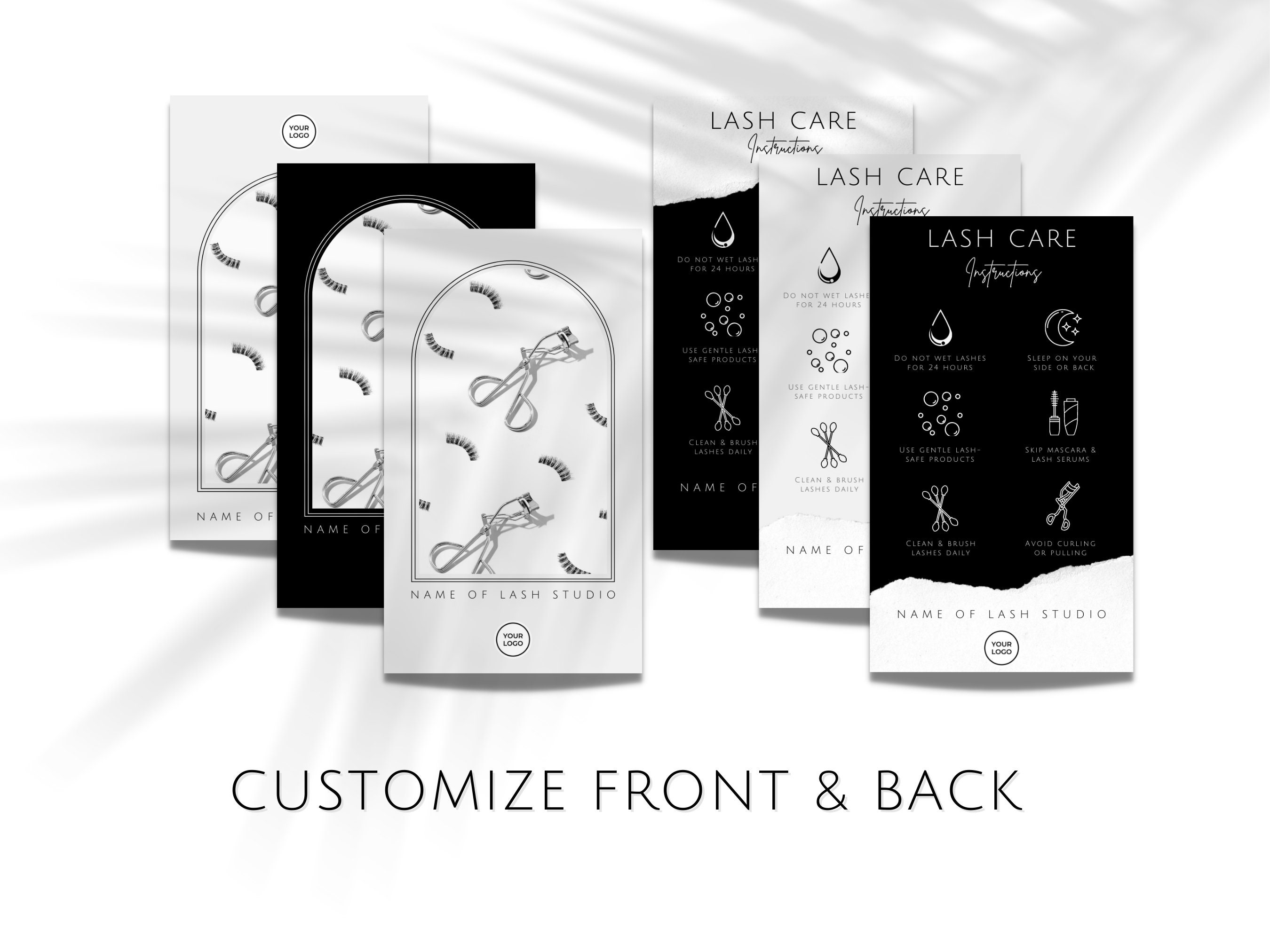 Lash Aftercare Card Template, Editable Lash Instruction Card, Eyelash ...