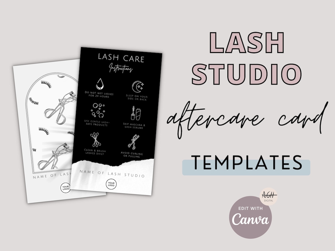 Lash Lift Tint Care Card Editable Lash Lift Aftercare Card, 06/22/2024