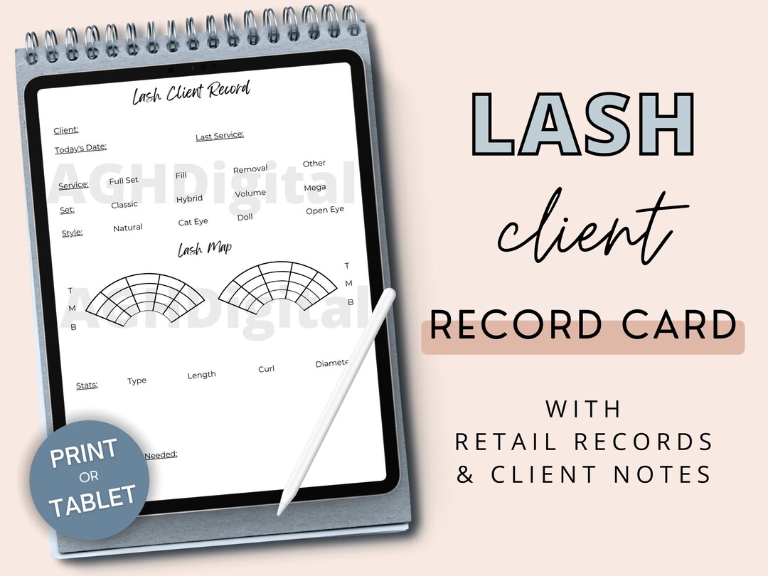 Lash Client Profile, Lash Business Forms, Lash Mapping, Eyelash ...