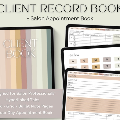 Client Record Book Digital Client Book Salon Appointment - Etsy