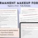 Permanent Makeup Client Forms, PMU Business Forms, Permanent Make Up ...