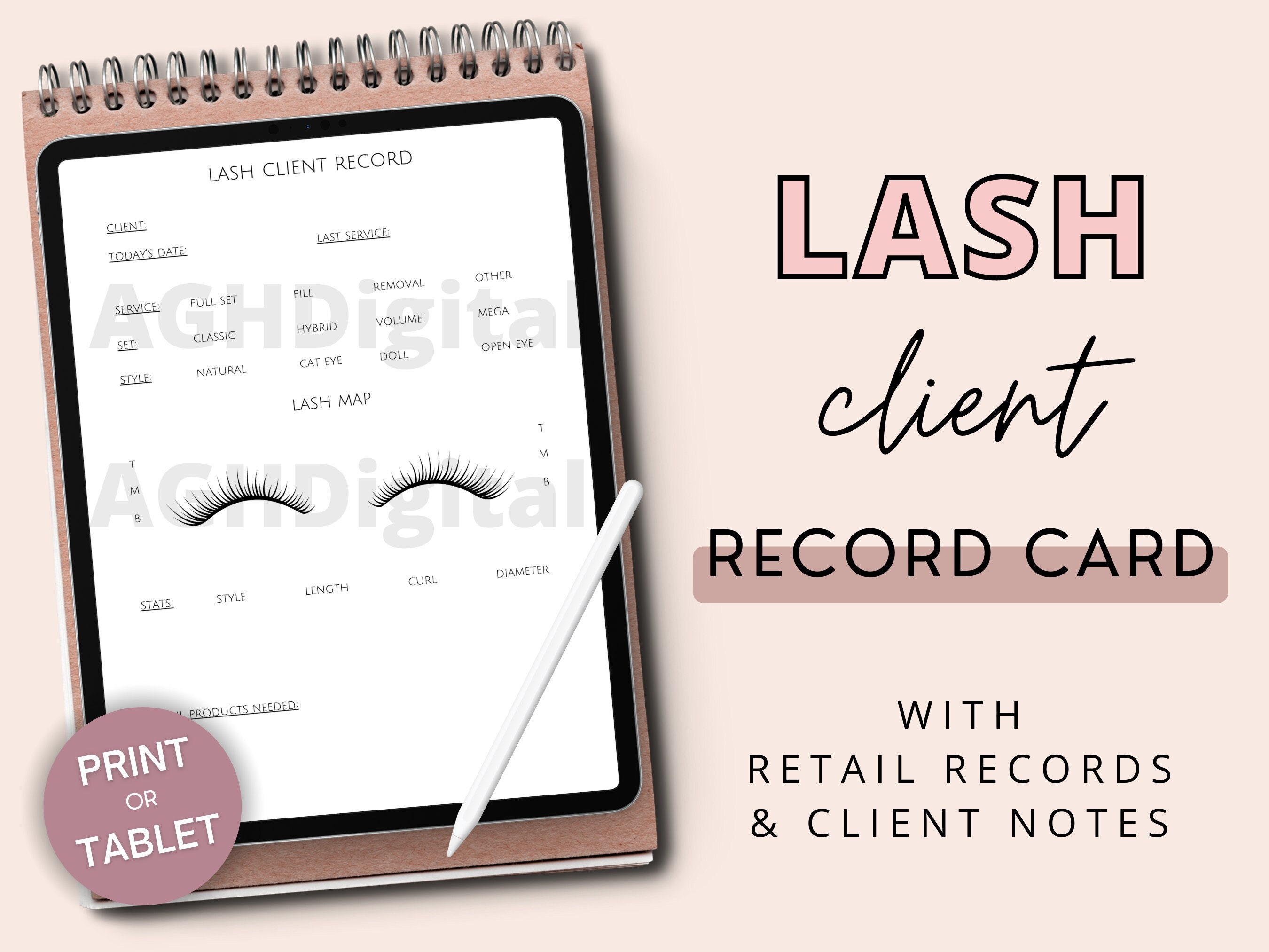 Lash Client Profile Lash Business Forms Lash Mapping - Etsy