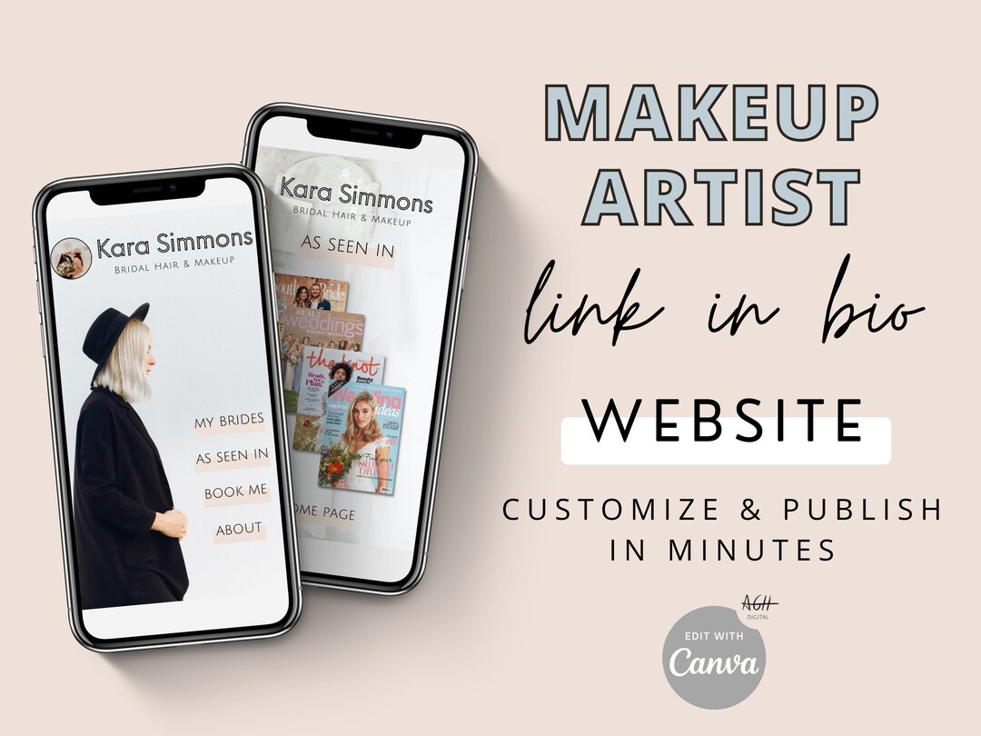 Makeup Artist Website Template, Instagram Link in Bio, Bridal Hair ...