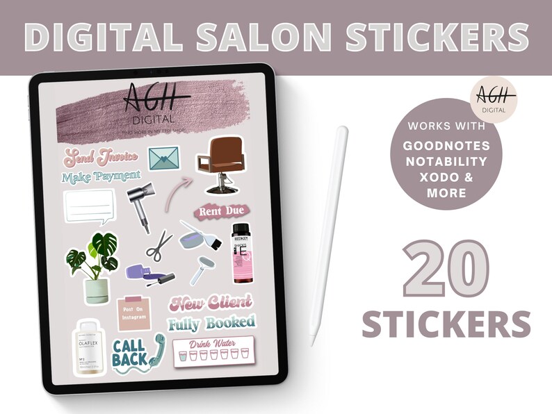 Planner Stickers, Hair Stylist Stickers, Digital Salon Sticker, Hair ...