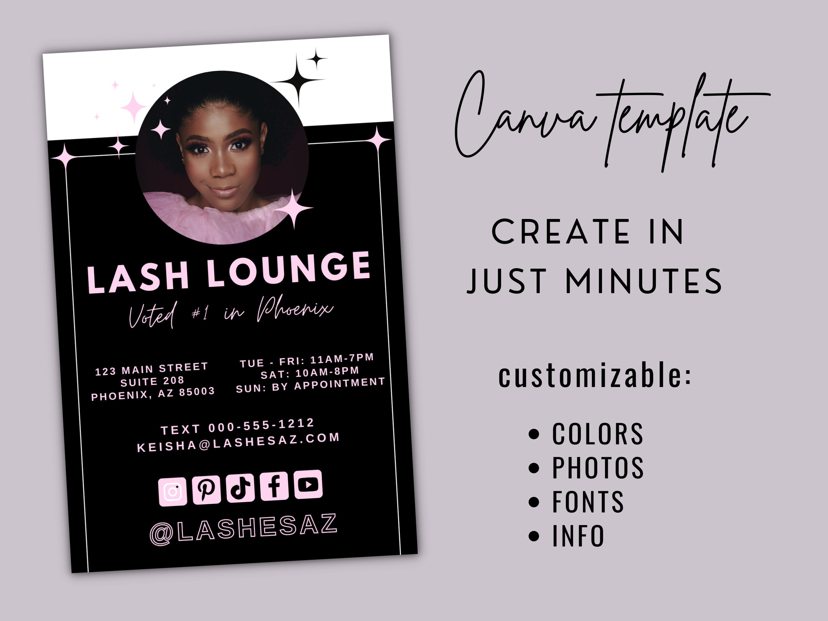 Lash Tech Business Card, Esthetician Digital Business Card, Lash Artist ...