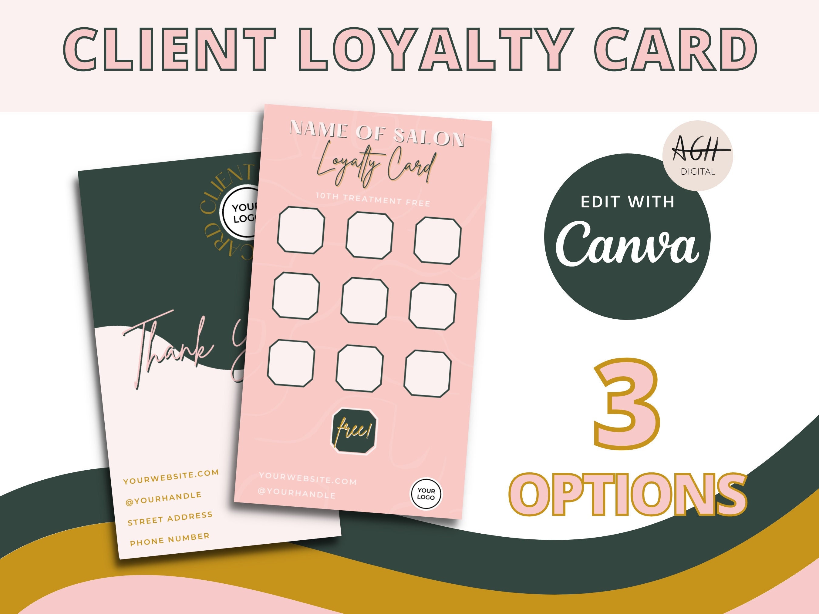 Client Loyalty Card Template, Editable Loyalty Card, Appointment Card ...