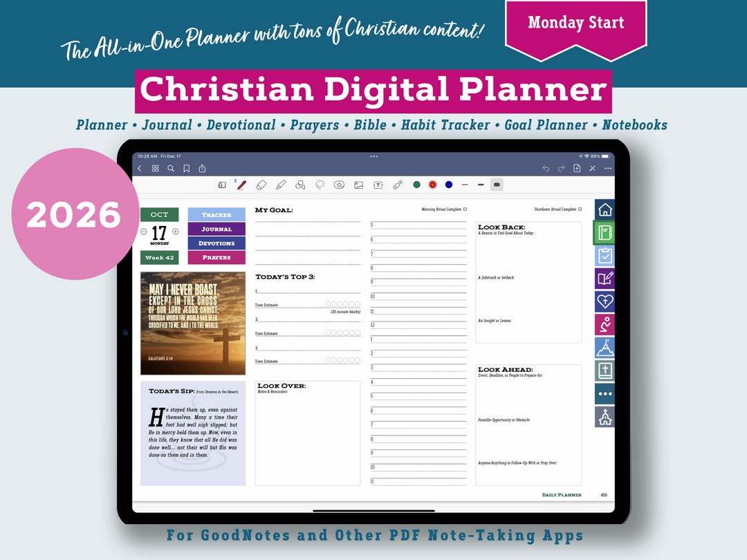 2026 Christian Digital Planner: All in One Bible Study, Prayer Journal ...