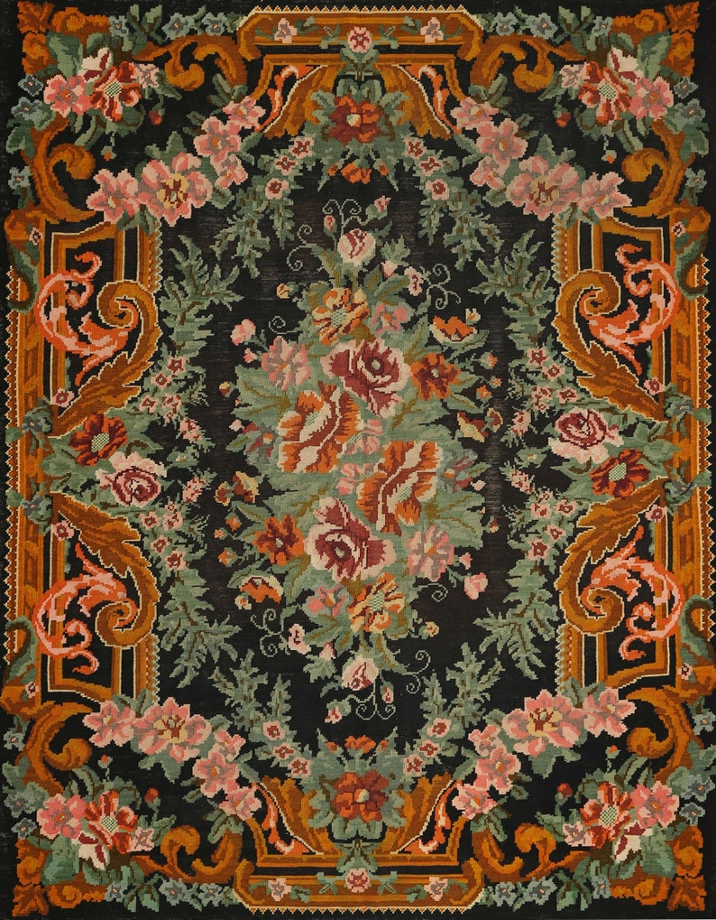 Victorian French Aubusson Rug Floral Botanical Rug - Etsy