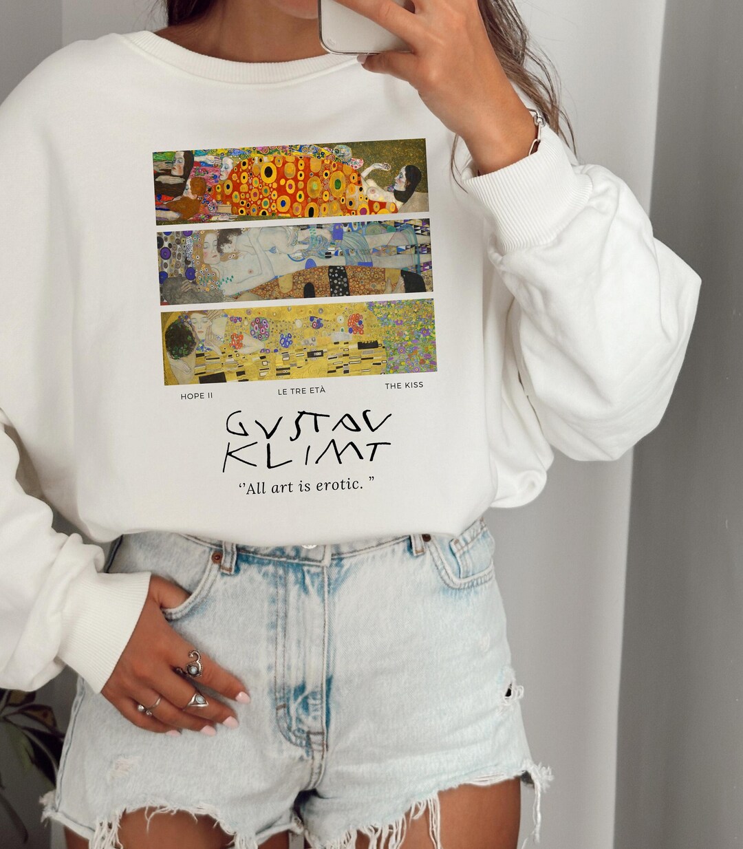 Gustav Klimt Sweatshirt, Aesthetic Art, the Kiss Sweater - Etsy