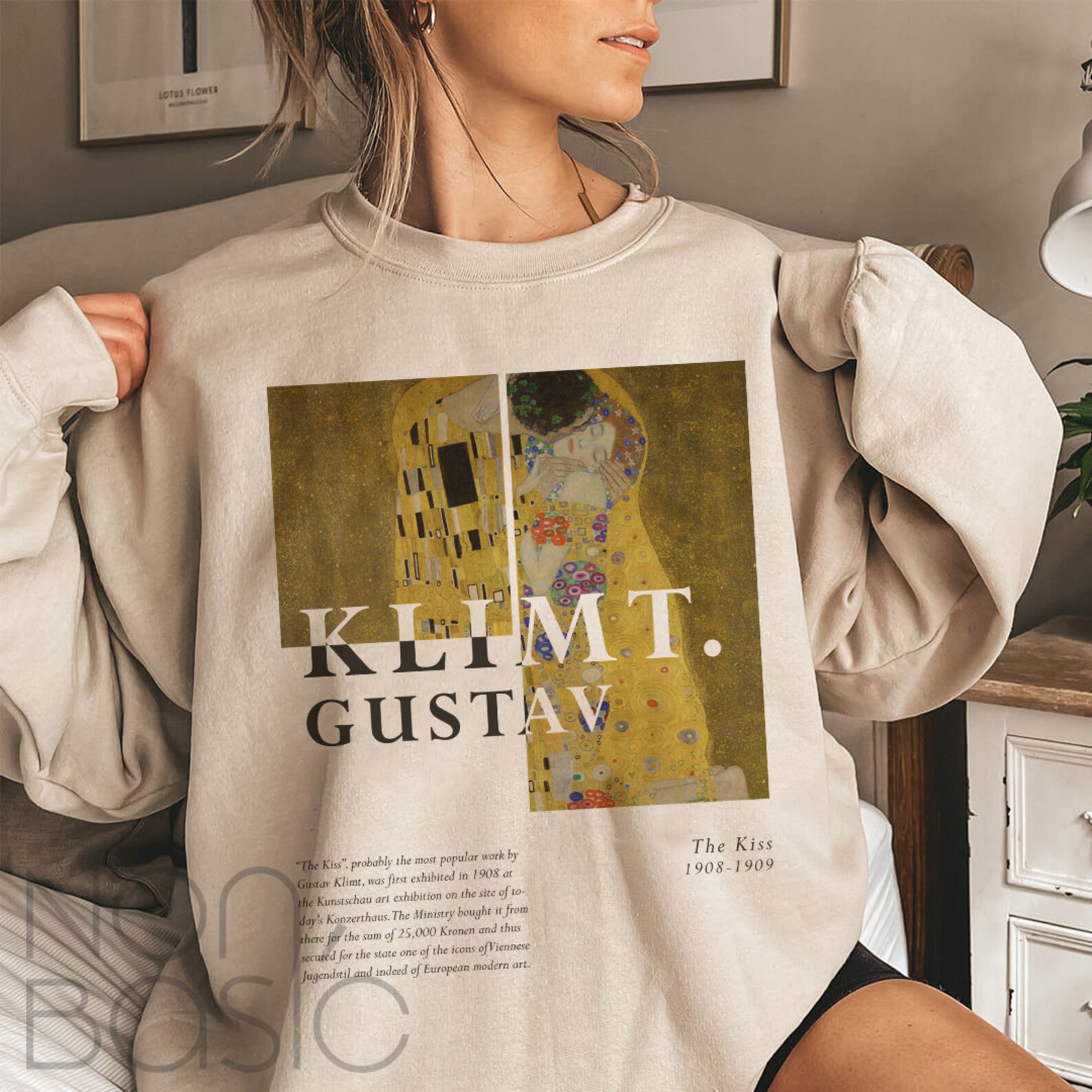 Gustav Klimt Sweatshirt the Kiss Art Sweatshirt Monet - Etsy